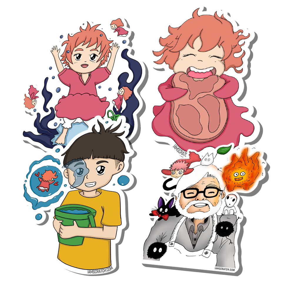Sticker:// Ponyo Set – iamscratch